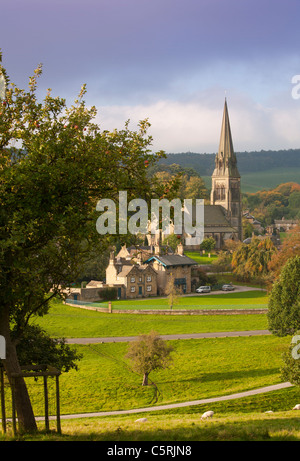 Edensor village, Chatsworth Estate, Derbyshire, England, UK Stock Photo ...