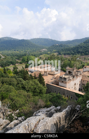 The mountain views from the top monastery in Montserrat, Spain ...