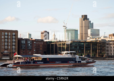 a thames clipper transport for london TFL ferry or barge carrying ...