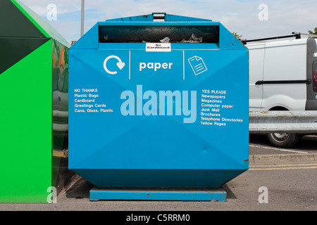 Paper bank recycling skip Stock Photo - Alamy
