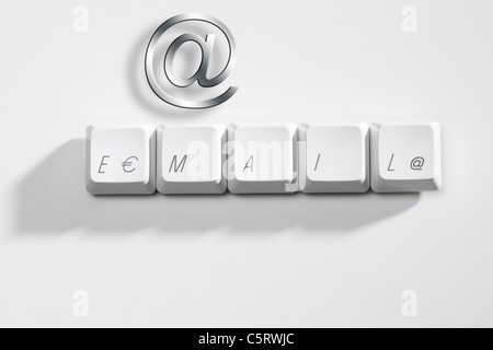 computer keys spelling the word email isolated on a white background ...
