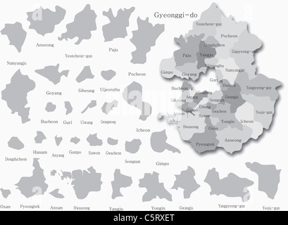 south korea gyeonggi province map Stock Photo - Alamy
