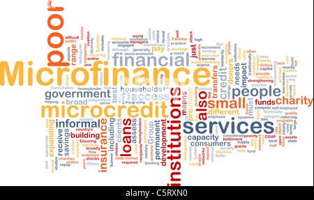 Background concept wordcloud illustration of microfinance glowing light ...