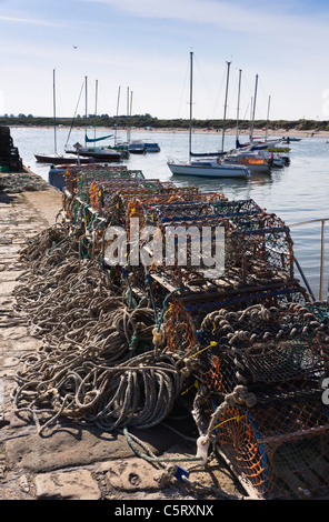 The small west facing harbour at Beadnell on England's north east coast ...