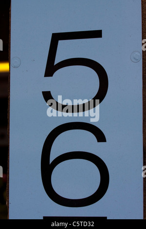 Sign with a number, 56 Stock Photo - Alamy