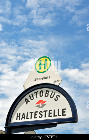 A Close up of Austrian traffic sign bus stop in Vienna, Austria Stock ...