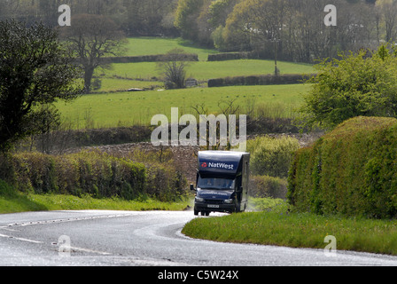 A Nat West mobile banking van parked in a car park in Barmouth, Gwynedd ...