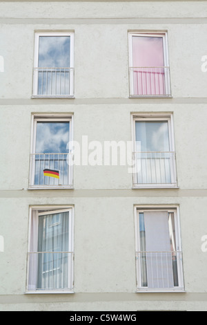 Germany Bavaria Munich windows reflection towers Frauenkirche Stock ...