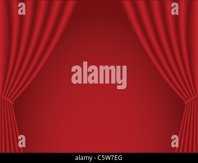 red curtain stage background theater scene presentation with spot light ...