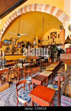 Greece Rhodes Interior of the old Turkish coffee house in Rhodes old ...