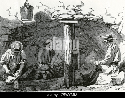 The Gold Rush, gold miners in California, 1849 Stock Photo: 50028139 ...