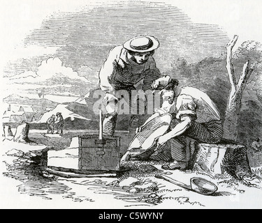 PANNING FOR GOLD IN CALIFORNIA in the 1840s Stock Photo - Alamy