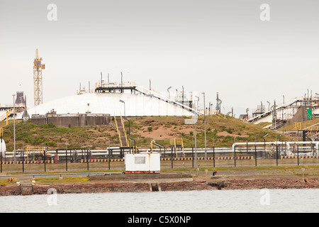 A gas storage depot storing natural gas from the Morecambe Bay gas ...