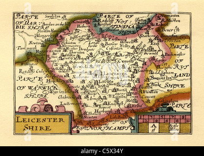 Old map of Leicester, England, by John Speed, 1611 Stock Photo - Alamy