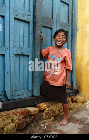 A Indian village boy laughing Stock Photo - Alamy