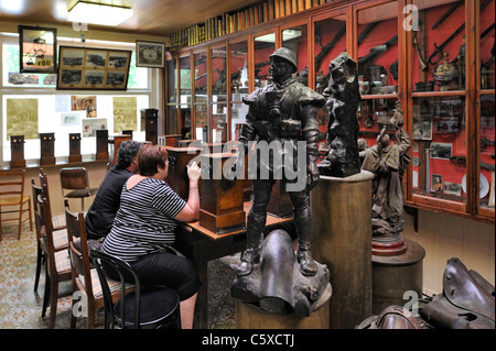Interior of WW1 Sanctuary Wood Museum Hill 62 showing weapons and ...