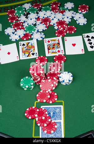 Texas hold'em poker hand, queen of spades and jack of spades with big ...