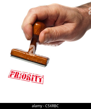Priority Rubber stamp Stock Photo - Alamy