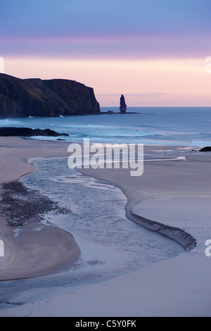 Scotland - Sutherland Sandwood Bay and the sea stack of Am Buachaille ...