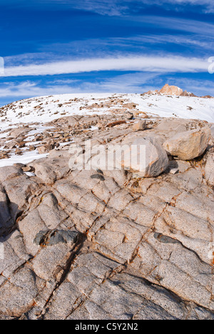 The Sierra crest from Piute Pass in winter, Inyo National Forest ...