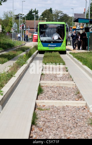 Cambridge Guided Busway connecting Cambridge, Huntingdon and St Ives ...