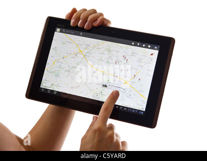 Android tablet, Google Maps Stock Photo - Alamy