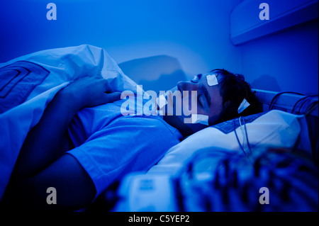 sleep lab EEG monitoring machine equipment electrodes and wires with ...