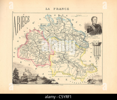 MAP OF ARIÉGE FRANCE Stock Photo - Alamy
