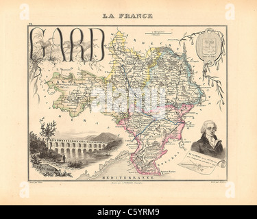 MAP OF GARD, FRANCE Stock Photo - Alamy