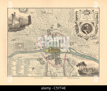MAP OF PARIS IN 1180 FRANCE Stock Photo - Alamy