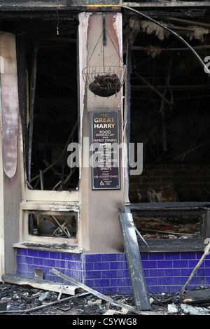 vandalized damaged commercial premises shops restaurants Stock Photo ...