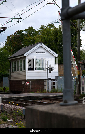 Level Crossing and Signal Box at Ingatestone Stock Photo - Alamy