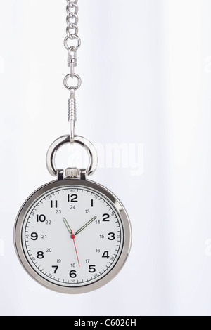 Front View of Silver Pocket Watch Stock Photo - Alamy