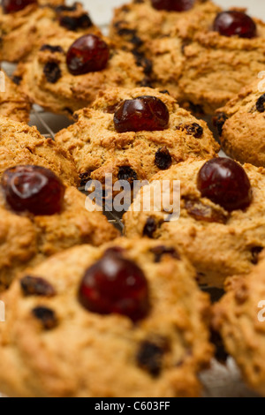 Rock Cakes cooling on wire tray in kitchen Hook Norton Oxfordshire ...