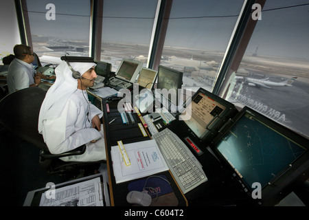 Air traffic control tower, Abu Dhabi International Airport, Abu Dhabi ...