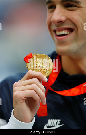 MICHAEL PHELPS USA OLYMPIC STADIUM BEIJING CHINA 16 August 2008 Stock ...
