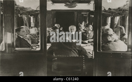 The signing of the Armistice ending World War I, November 11, 1918 ...