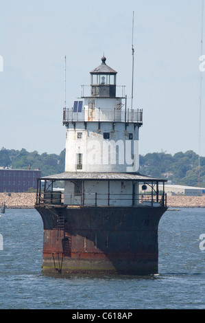 Massachusetts, New Bedford. Butler Flats Light, typical "spark plug ...