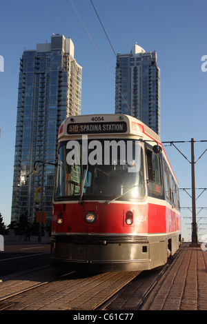 People boarding a Toronto Transit Commission public bus in the Victoria ...