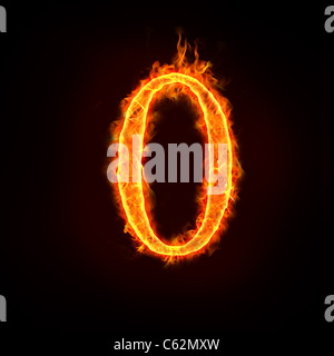 a series of fire numbers in flame, 1 or one Stock Photo - Alamy