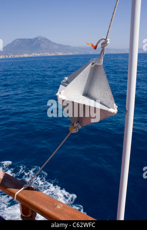 A corner-cube radar reflector (retroreflector) on a tour boat in the ...