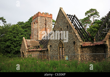 A view of the fire ravaged remains of the Parish Church of St ...