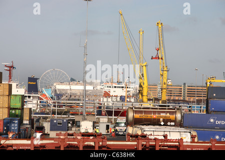 Container operations at the port of Dublin In Ireland Stock Photo - Alamy
