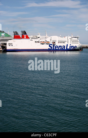 Irish Ferry Ulysses and Stena Ferry Holyhead Port Stock Photo - Alamy