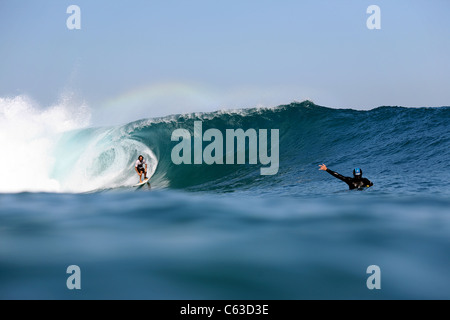 Surfing at Scar Reef. Maluk, Sumbawa, West Nusa Tenggara, Indonesia ...