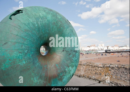 Afloat by Hamish Black public sculpture at Groyne on seafront Brighton ...