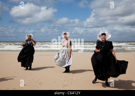 Dutch people from the province of Zeeland wearing typical nostalgic ...