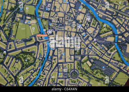 Tourist map of Bath close up, situated in North Parade, Bath, England ...