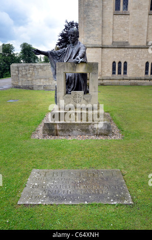 statue of st benedict at ampleforth abbey yorkshire Stock Photo - Alamy
