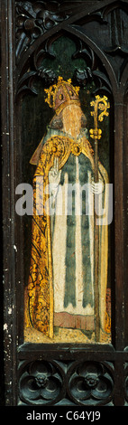 Foxley, Norfolk. Rood Screen gate, St. Gregory, Pope Gregory 1st, one ...